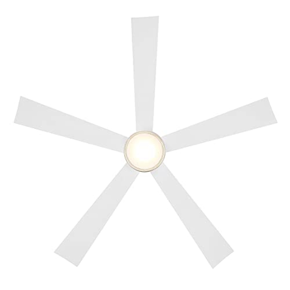 Wynd Smart Indoor and Outdoor 5-Blade Ceiling Fan 60in Matte White with 3000K LED Light Kit and Remote Control works with Alexa, Google Assistant, Samsung Things, and iOS or Android App