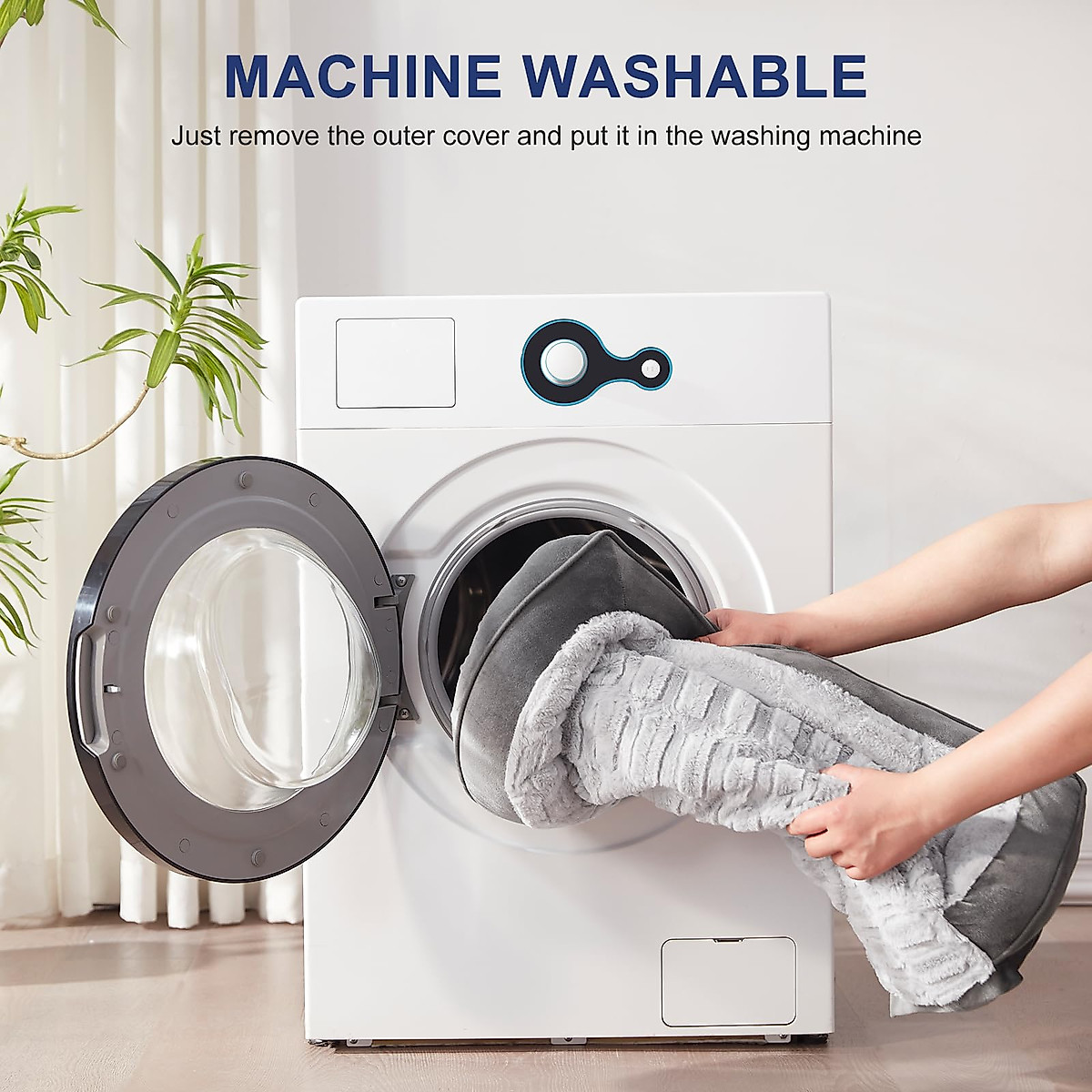 FURTIME Orthopedic Dog Beds for Meidum Large Dogs, Washable Dog Bed with Supportive Foam, Pet Sofa with Removable Cover, Waterproof, Nonskid Bottom