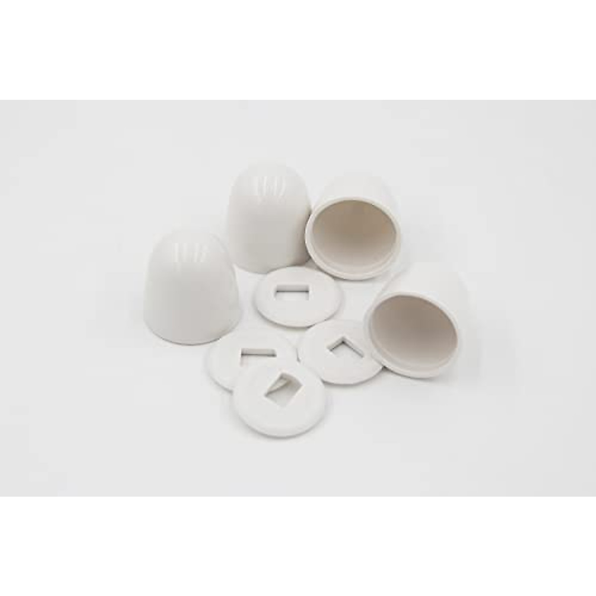 4 Pack Toilet Floor Bolts and Caps Set, Brass Plated Toilet Bolts and Stainless Steel Nut Washer with Rubber Washers Round Cover Caps for Toilet Bolts