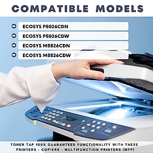 Toner Tap High Yield for Kyocera Ecosys P5026cdn P5026cdw M5526cdn M5526cdw (4-Pack Bundle) TK-5242K TK-5242C TK-5242M TK-5242Y Compatible Cartridge Replacements