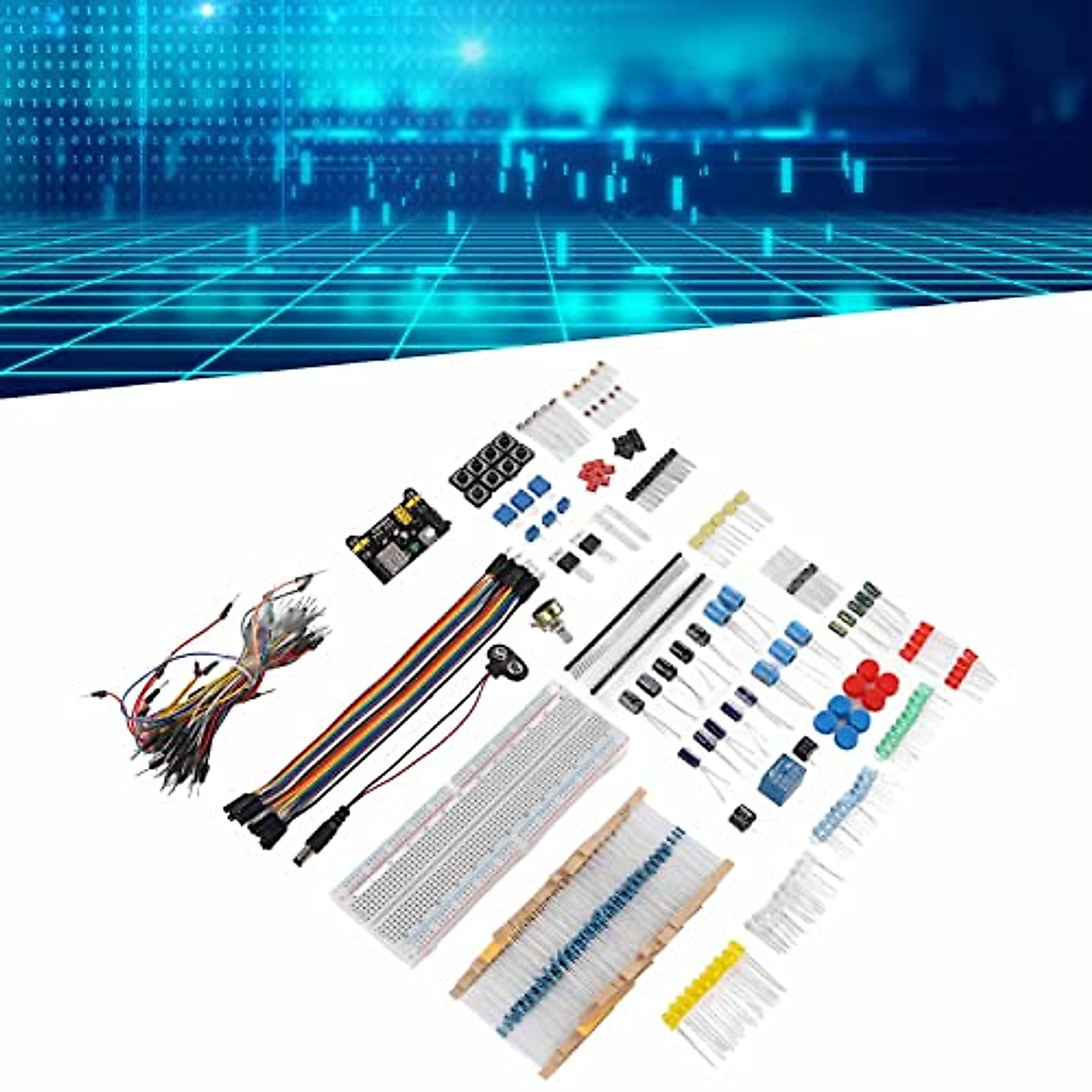 Electronics Component Assortment, Controllable LED Brightness Electronics Component Kit Stable for Programming Experiments