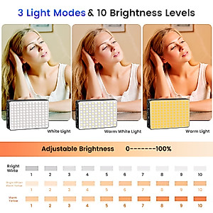 120 LED Selfie Light Phone Light, 5000Mah Rechargeable Clip Video Light, Adjusted 3 Light Modes, for Phone, Camera, Laptop, iPad, Light for Selfie, Video Conference, TikTok, Vlog