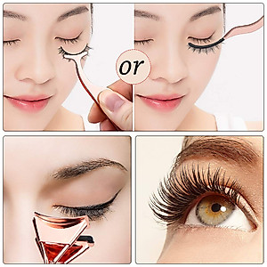 Meetory Eyelashes Accessories Tools - Eyelash Curlers, Fake Eyelashes Applicator Tool & Eyebrow/Fake Eyelashes Scissors(Rose Golden)