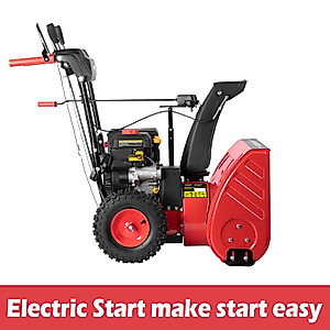 PowerSmart 26 Inch Snow Blower Gas Powered, 2-Stage 208cc B&S Engine with Electric Start, Led Light, Hand Warmer, Self Propelled BS26
