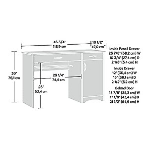 Sauder Beginnings Desk, Cinnamon Cherry finish
