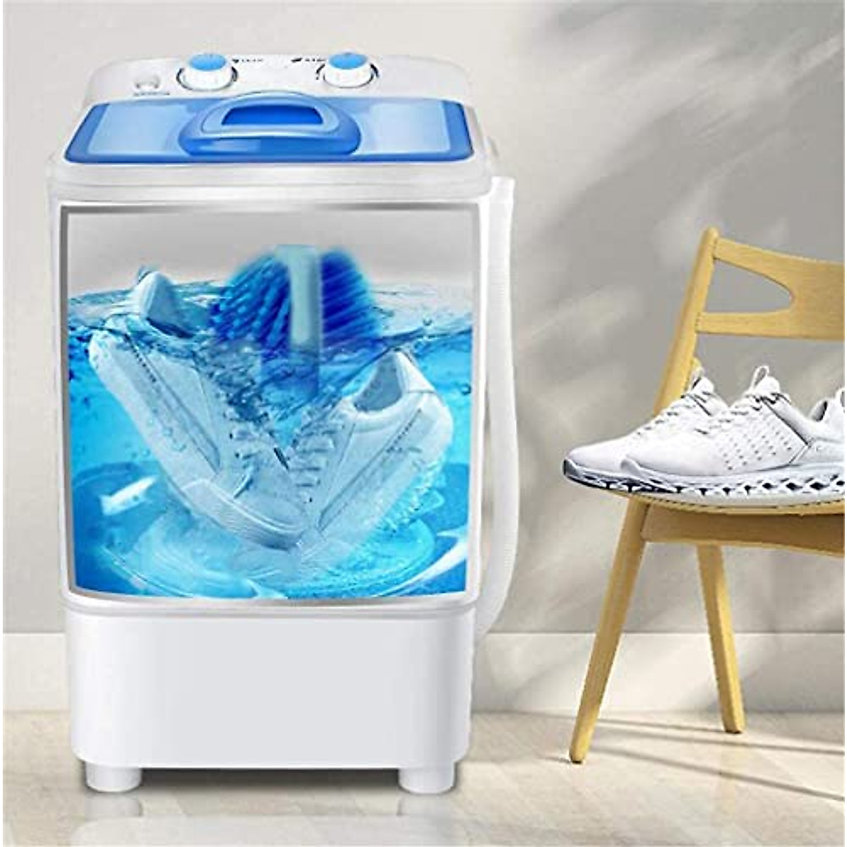 MingrXieh Portable Washing Machine and Mini Electric Shoe Washing Machine, 5.0Kg Automatic Washing Machine 2-4 Pairs of Shoes Washing Capacity, for Apartment Dormitory