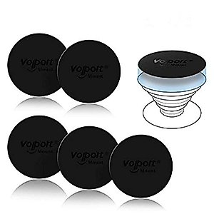 VOLPORT Mount Metal Plates Replacement 6pcs for Magnetic Phone Magnet Car Mount, Phone 3M Strong MagicPlate Metal Disc Sticker Adhesive Round for Magnet Cell Phone Holder Grip(Pops Stand Not Included)
