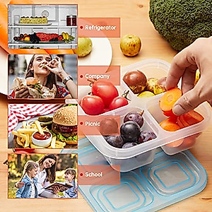 Gtthry Bento Snack Boxes,4-Compartment Snack Containers,Stackable Food Storage Containers with Lids,Reusable Bento Lunch Boxes,BPA Free Lunch Containers,Food Containers Dishwasher Safe(10 Pack)