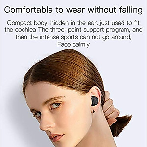 Headset Earphone Stereo Twins in-Ear Wireless Mini Sports Headphone Bluetooth 5 Bluetooth Headset (Black, One Size)