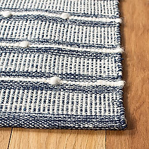 SAFAVIEH Striped Kilim Collection 2' 3" x 5' Navy / Blue STK513N Handmade Flatweave Cotton Entryway Living Room Foyer Bedroom Accent Rug