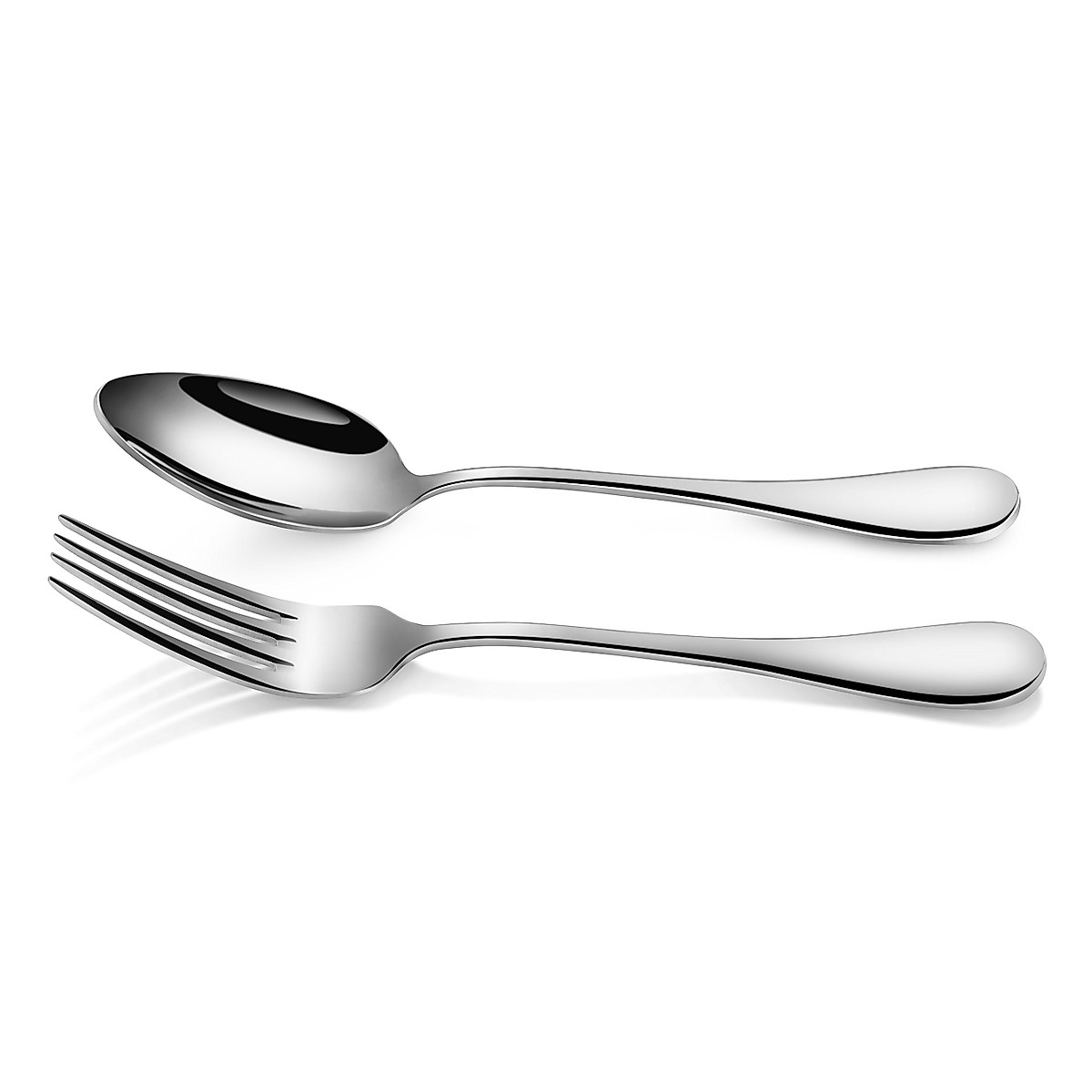 Artaste 56426 Rain 18/10 Stainless Steel Table LARGE SERVING Spoons and Forks Set, of 6 in Each, Silver
