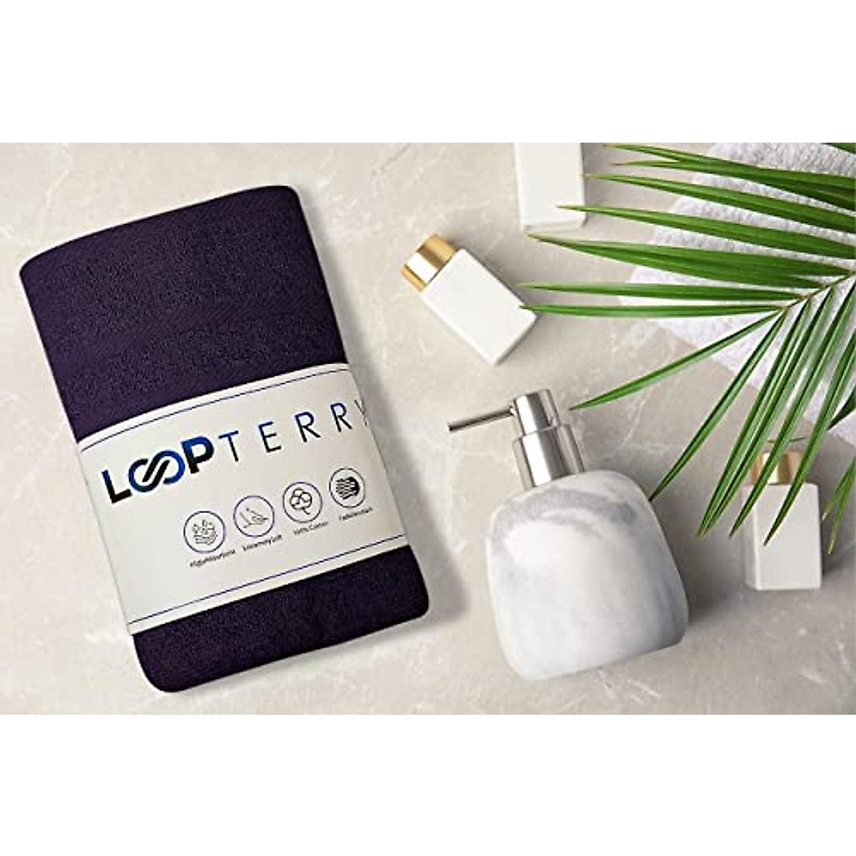 LOOP TERRY Bath Towel Set - 100% Cotton 6 Pack 24 x 46 Quick Dry Towels. Lightweight & Absorbent, 500 GSM Soft Towels use for Bath, Pool, Spa, Gym, Guest Bathroom, Ideal for Daily Drying