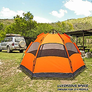 BornTech 1 Minute Instant Easy Setup Pop Up Camping Tent Light Weight Backpacking Tent Waterproof Windproof for Camping, Hiking, Outdoor Festivals, Beach (Fit up to 3 Adults or 6 Kids)