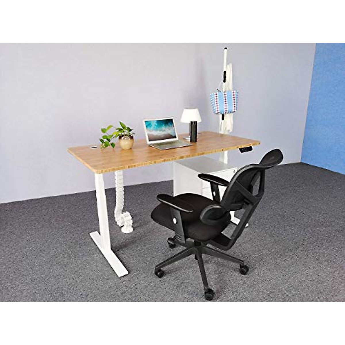 VWINDESK VJ201-S3 Electric Height Adjustable Sitting Standing Desk Frame Only/Sit Stand - Dual Motors 3 Segment Motorized Desk Base Only,White