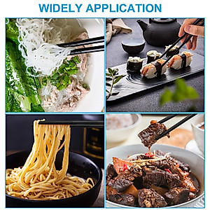 10 Pairs Fiberglass Chopsticks Family Set, ONEHERE Reusable Chinese, Japanese, Korean Chop sticks, Dishwasher Safe, Non-slip, for Sushi, Noodles, Food, Hotpot& Cooking, 9.5 inches, Classic Black