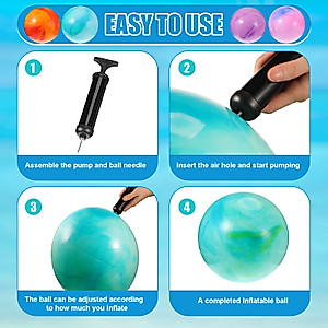 Jerify 18 Inch Fun Bouncy Balls 15 Pcs Rubber Inflatable Kick Ball Bouncing Sensory Balls with Hand Air Pump for Park Backyard Beach Indoor Outdoor Games Party Favors