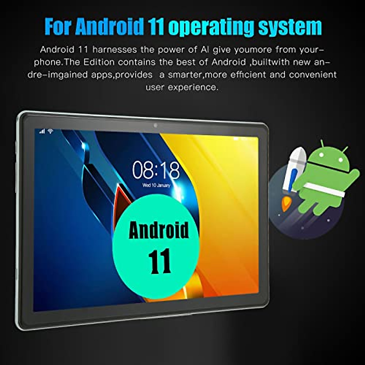 HEEPDD 5G WiFi Tablet, Kids Tablet Green for Android 11 10 Core Processor for Office (US Plug)