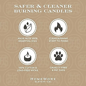 Premium Scented 18oz Candle - HomeWorx by Slatkin & Co - Spun Vanilla Sugar - 4 Wicks - Long-Lasting Jar Candle, 30-55 Hours Clean Burn Time - Vanilla Sugar, Caramel, hint of Citrus
