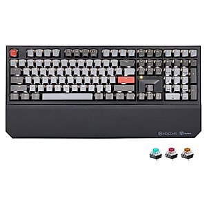 Hexgears X5 Wireless Mechanical Keyboard Full Size 108 Keys, Kailh Box 3.0 Blue Switch, Ergonomic, N-Key Rollover, Backlit Gaming Keyboard with Wrist Rest for PC/Tablet/PS/Xbox/Mac/Laptop