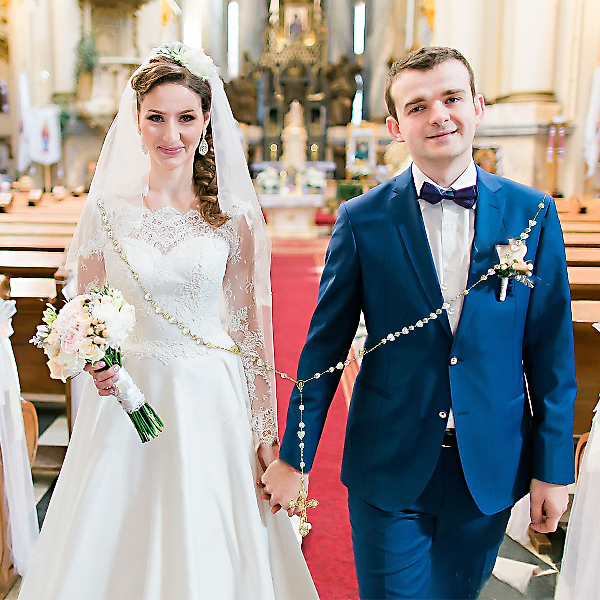 Lazo Para Boda,Wedding Lasso for Ceremony Gift,Rosario Lazos Para Boda Catolica,Lazos Para Bodas De Iglesia Para Novios,Lasso for Wedding Ceremony, Wedding Crystal Rosary,Lazo De Bodas Para Los Novios