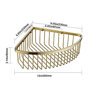 Segistan Bathroom Corner Shower Caddy Organizer, SUS304 Stainless Steel Heavy Duty Rust-Proof Bathroom Shelf Organizer Shampoo Holder, Wall Mounted Storage Rack for Bathroom Kitchen, Brushed Gold