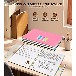 Spiral Notebook Journal 8.5” x 11”, A4 Large Notebooks for Women Men, College Ruled Lined Journal, 100 GSM Paper, Plastic Hardcover Spiral Bound Journals for Work School Note Taking Business, Black