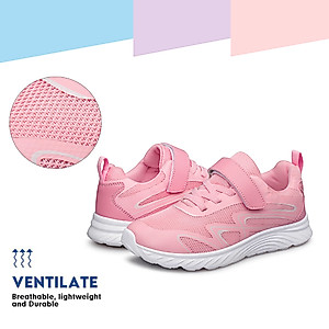 AMANSSE Girls Shoes Sneakers Lightweight Breathable Running Tennis Shoes Non Slip Fitness Girls Shoes Pink Big Kid Size 1