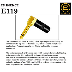 Audioblast - 3 Units - 5 Foot - HQ-1 - Braid (Black) Flexible-Dual Shielded(100%)-Guitar Instrument Effects Pedal Patch Cable w/Eminence Straight & Angled Gold ¼ inch (6.35mm) TS Plugs & Double Boots