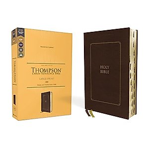 KJV, Thompson Chain-Reference Bible, Large Print, Leathersoft, Brown, Red Letter, Thumb Indexed, Comfort Print