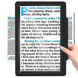 5X Full-Page Magnifying Glass for Reading, Large Hand Reading Magnifier for Seniors and Low Vision Person