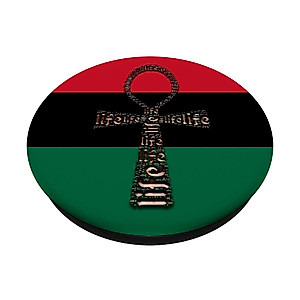 Ankh Pan Afrikan RBG Flag Egyptian African Life Symbol Kemet PopSockets PopGrip: Swappable Grip for Phones & Tablets