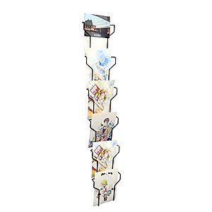 FixtureDisplays® Wall Mount 5X7 Inches 5.8 Inches Pocket Vertical Portrait Width Greeting Card Post Card Display Wire Rack Black 11716