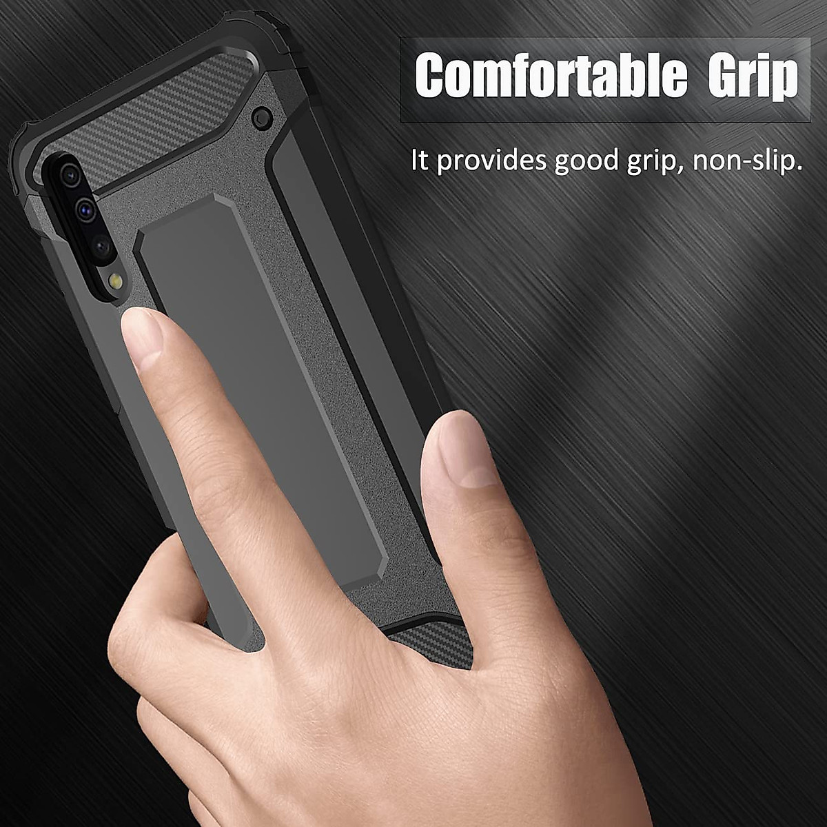 DFTCVBN Phone Case for Huawei P30 Case, ELE-L29 ELE-L09 with HD Screen Protector, Dual Layer Protective Slim Hybrid Cell Phone Cover Shockproof Cases for Huawei p30 Black