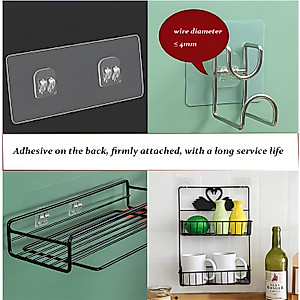 YOFAN 12-Pack Clear Adhesive Suction Sticker for No Drilling Bathroom Shower Shelf Accessories, Super Strong Adhesive Wall Sticker for Shower Caddy and More