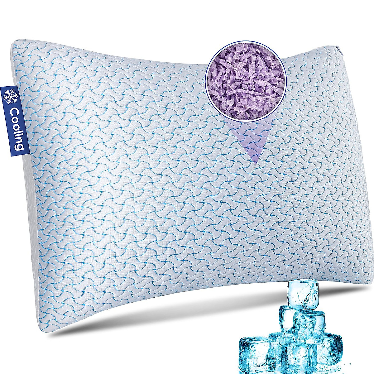 Iwacool Cooling Cervical Pillow for Neck Pain Relief and Memory Foam Pillows