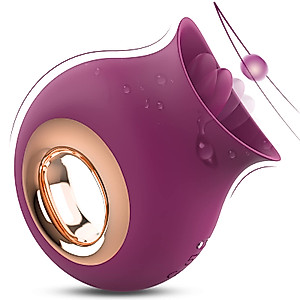 Rose Adult Toys, Clitoral Licking Tongue Vibrator, PHANXY 2 in 1 Licking & Vibrating Rose Toys Stimulator with 9 modes, Rechargeable & Waterproof Adult Sex Toys for Women and Couples