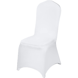 VEVOR 150 Pcs White Chair Covers Polyester Spandex Chair Cover Stretch Slipcovers for Wedding Party Dining Banquet Flat-Front Chair Cover