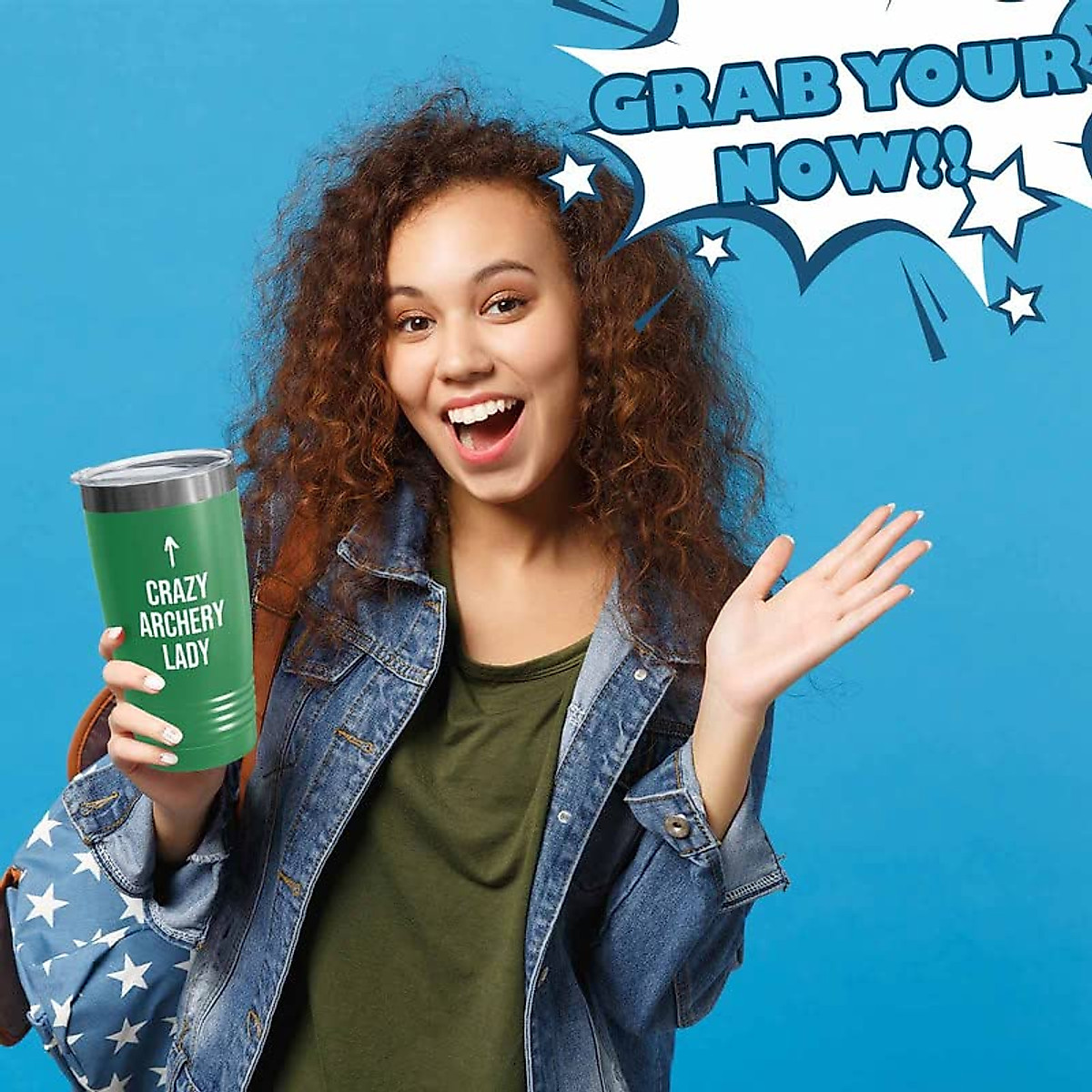 Archery Green Edition Tumbler 20oz - Archery Lady B - Funny Gift For Archery Coach Athlete Hunt Target Shot Trainer Arrow Bow Sport