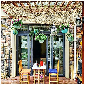 RZM Rope Net for Treehouse, Plants Fence Hemp Rope Netting Children Swing Climbing Safety Net Balcony Railing Protective Net Playground Hammock Cargo Net Child Safety Netting for Balcony