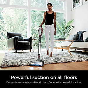 Shark WZ440H Vertex Ultra Lightweight Cordless Stick Vacuum with DuoClean PowerFins, Crevice Tool, Removable Handheld, MultiFLEX, 50 min Runtime, Silver/Red (Renewed)