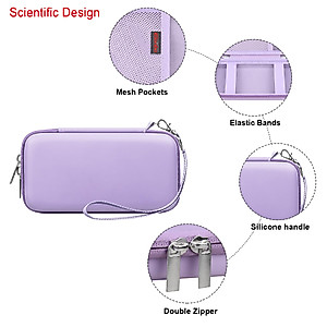 Elonbo Carrying Case for 3Doodler Start+ Essentials (2024) 3D Pen Set for Kids, 3D Printing Pens Travel Storage Organizer Holder, Extra Mesh Pocket Fits Plastic Filament, Charger, Purple