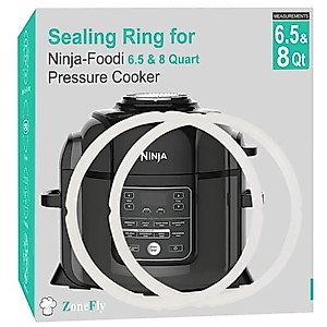 Original Ninja Foodi Sealing Ring Silicone Gasket for Ninja Foodi FD401/FD302/OS401/OS301/OP401/OP302 Pressure Cooker 6.5 Qt and 8 Quart Replacement Gasket Air Fryer Parts - 2 Pack