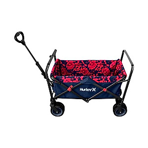 Hurley Beach & Gear Collapsible Wagon Cart, 30.25"x21.75"x31.25", Knockout, Navy