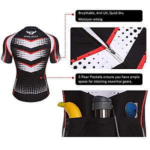 Men's Cycling Jersey Set - Reflective Quick-Dry Biking Shirt and 3D Padded Cycling Bike Shorts