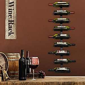FLstudio Wall Mount Wine Rack Organizer, Wine Holder Wall Mounted, Wine Storage Display, Adjustable and Detachable Wine Rack Holder