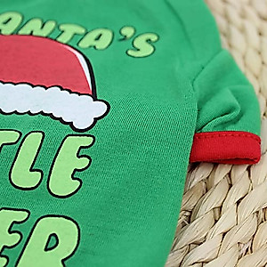 Grebest Pet Clothes Dogs Christmas Green T-Shirt Christmas Print XS