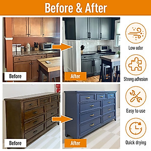 DWIL Acrylic Wood Paint for Furniture - Semi-Gloss Paint Suitable for Wood Surface Renovation, Water-Based All match Paint, Non-Toxic & Odorless, Eco-Friendly & Healthy (32oz, Black)