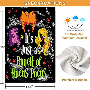 Hocus Pocus Small Garden Flags 12x18 Double Sided,Yard Flags Garden Decor for Outside,Garden Decorations for Home Outdoor Halloween