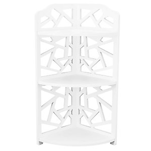 Alvinlite 3 Tier Shower Caddy Organizer Shelf, White Corner Standing for Bathroom Accessories 18.5inch Height Plastic Shower Rack Stands Floor Corner Shelf for Inside Bathtub