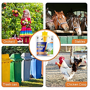 Kittmip 16 Pack Fly Traps Outdoor Fly Bags Fly Catchers Outdoors Disposable Outdoor Hanging Fly Killer Flying Insect Trap for Outdoor Indoor Home Patio